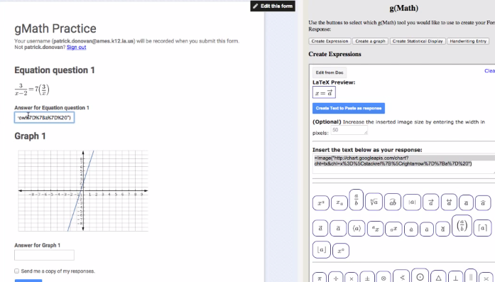 gMath Add-on for Google Forms Updated | Donovanscience